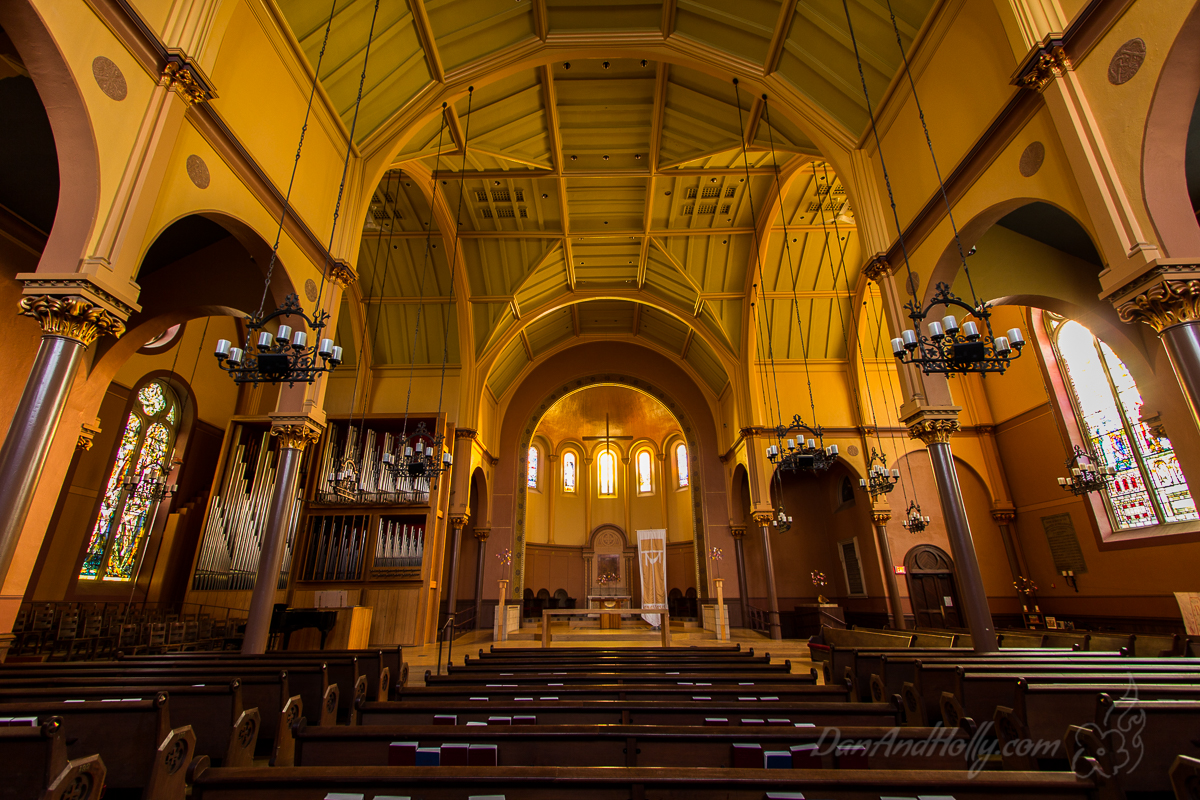 Inside First Church in Cambridge - danandholly.com